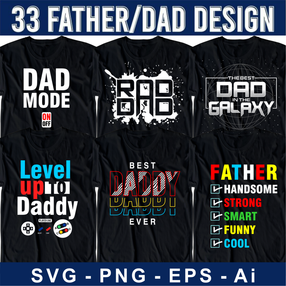 Fathers Day Shirt SVG & PNG Designs Bundle, Dad T Shirt Typography ...