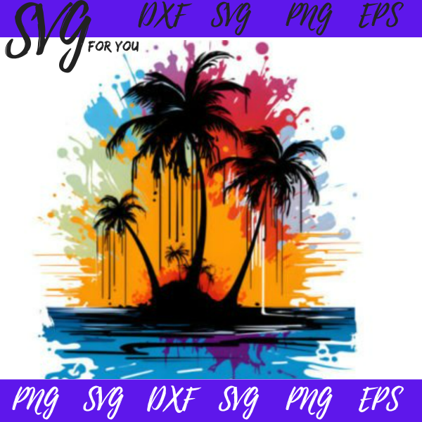 Palm Tree Colors Summer SVG