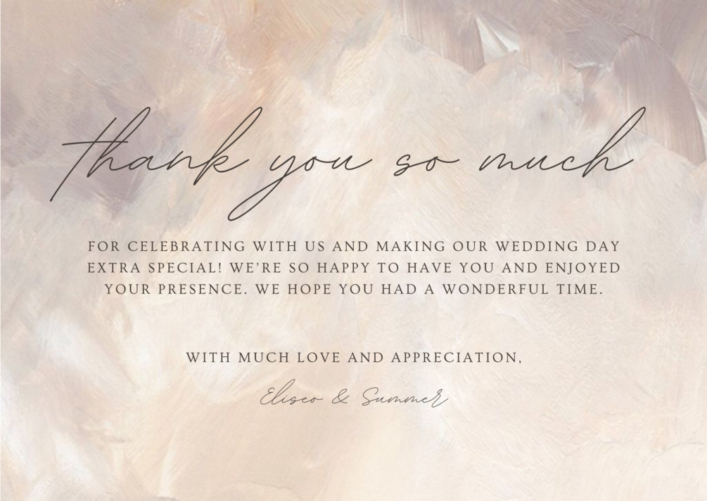 Editable Wedding/Events Thank You Card