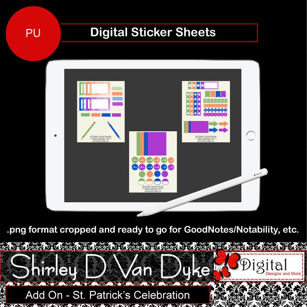 Digital Sticker Sheet Planner Essentials Add On St. Patrick's Celebration