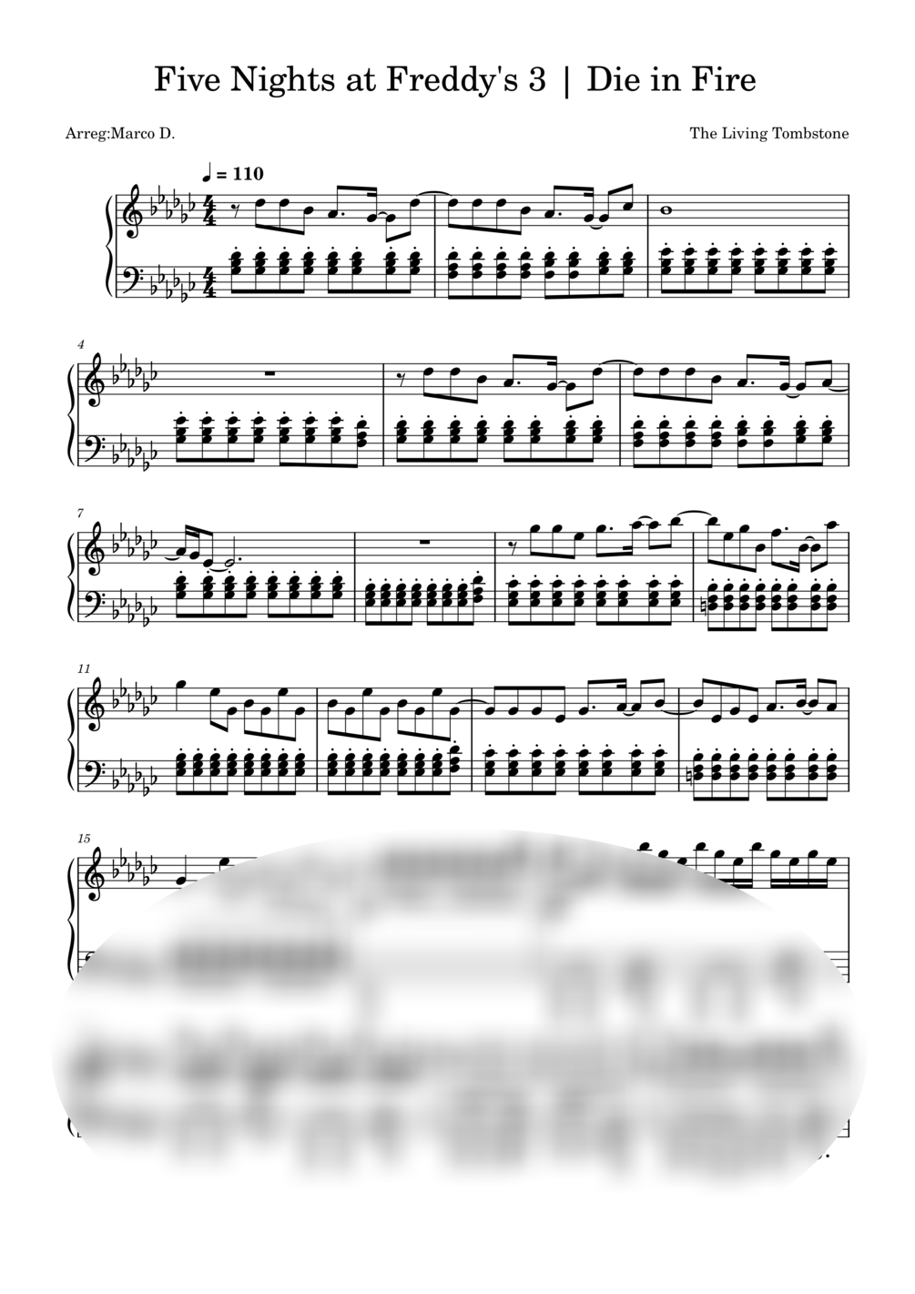 Five Nights at Freddy's 3 | Die in Fire SHEET + MIDI