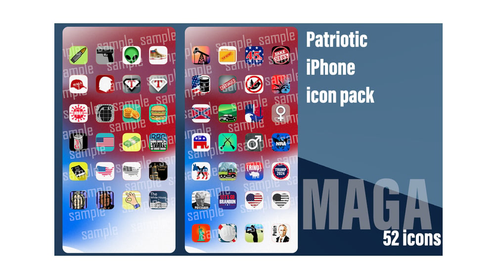 MAGA Trump Support iPhone Icon Pack (52 count)