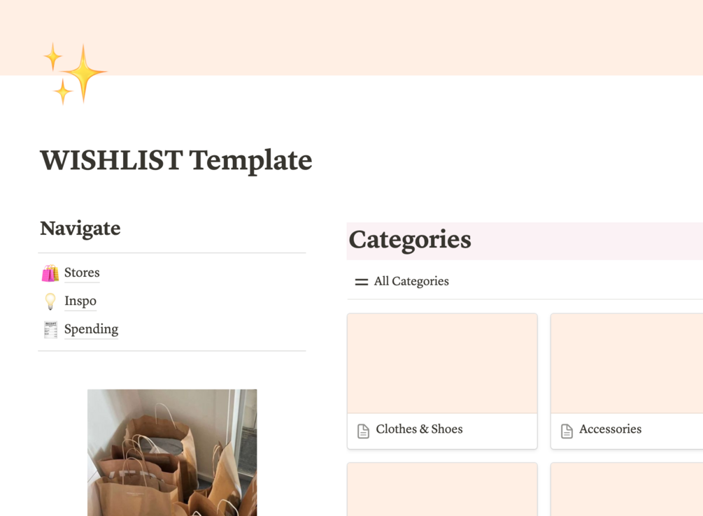 Simple Wishlist Notion Template