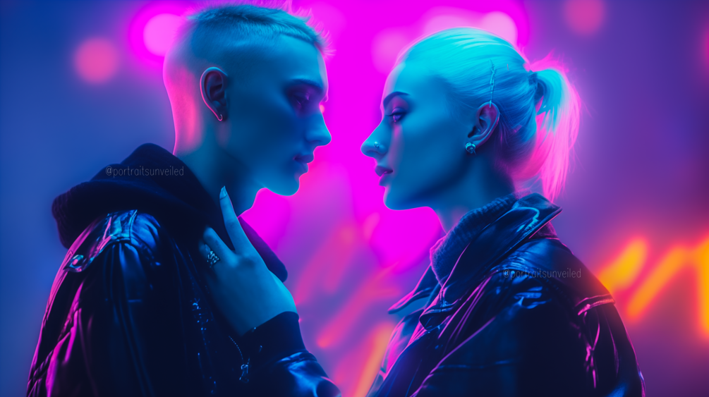 TechnoHearts – AI-Generated Sci-Fi & Futuristic Love Digital Art