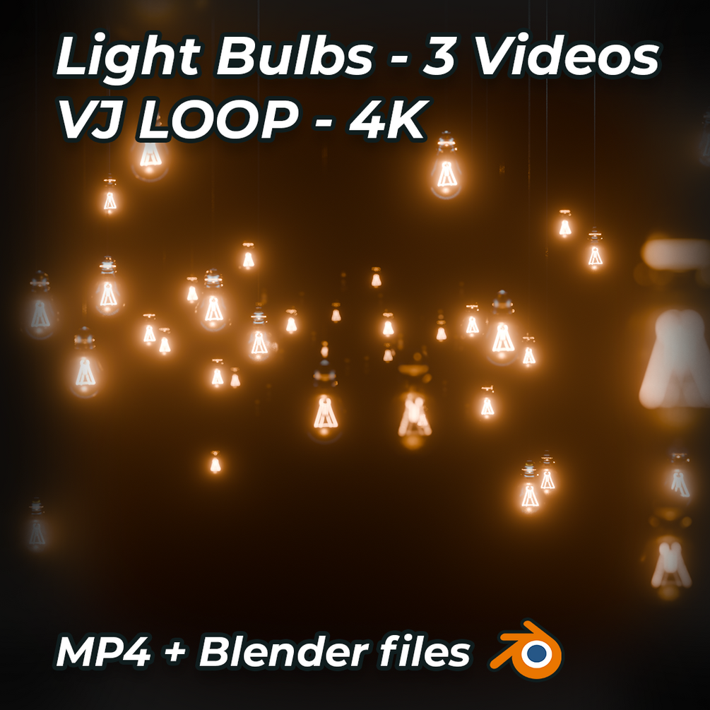 VJ Loop - Light bulbs - 3 videos 4k Resolution