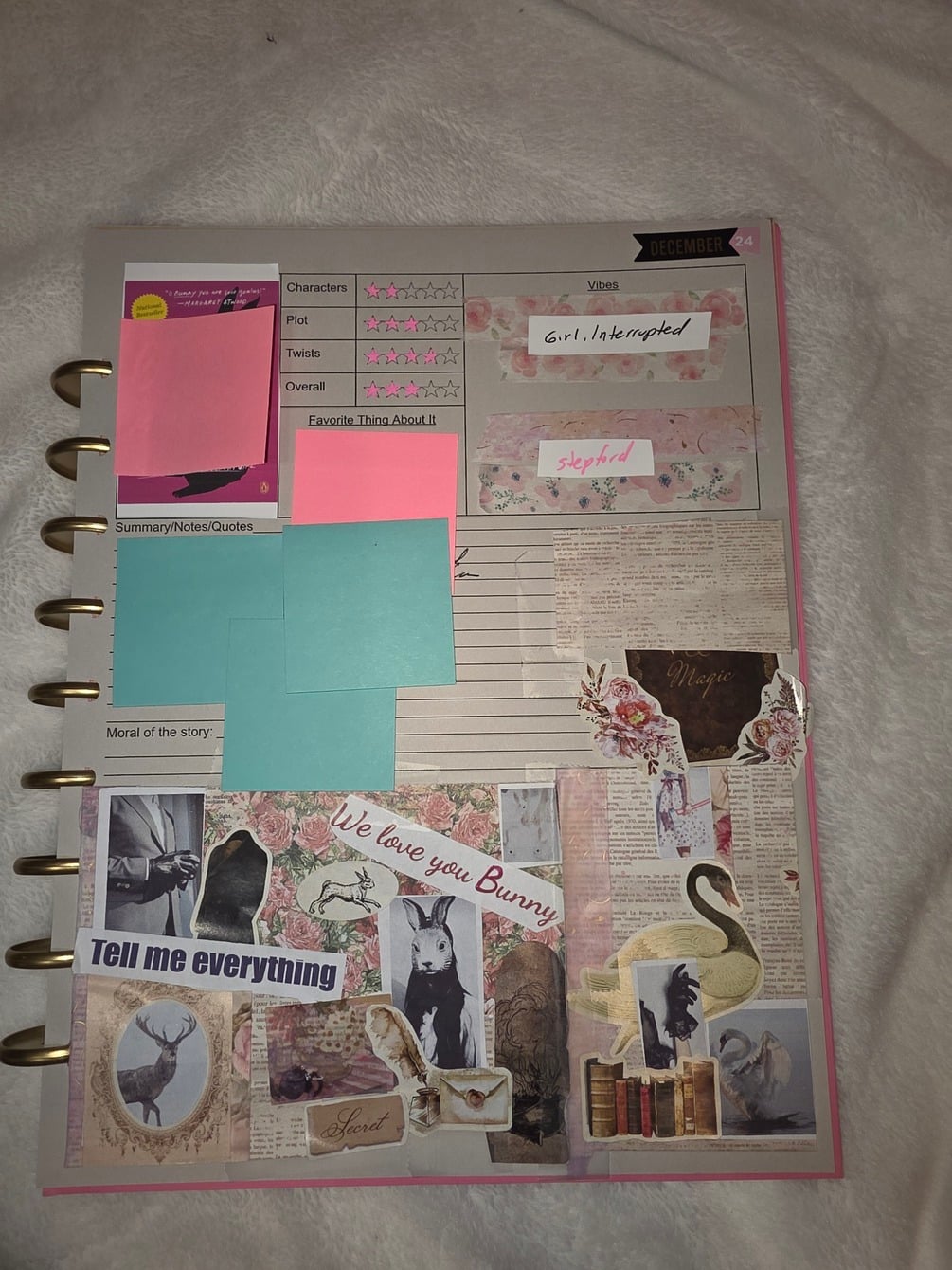 Template of my Reading Journal and Collage - Landscape Arial
