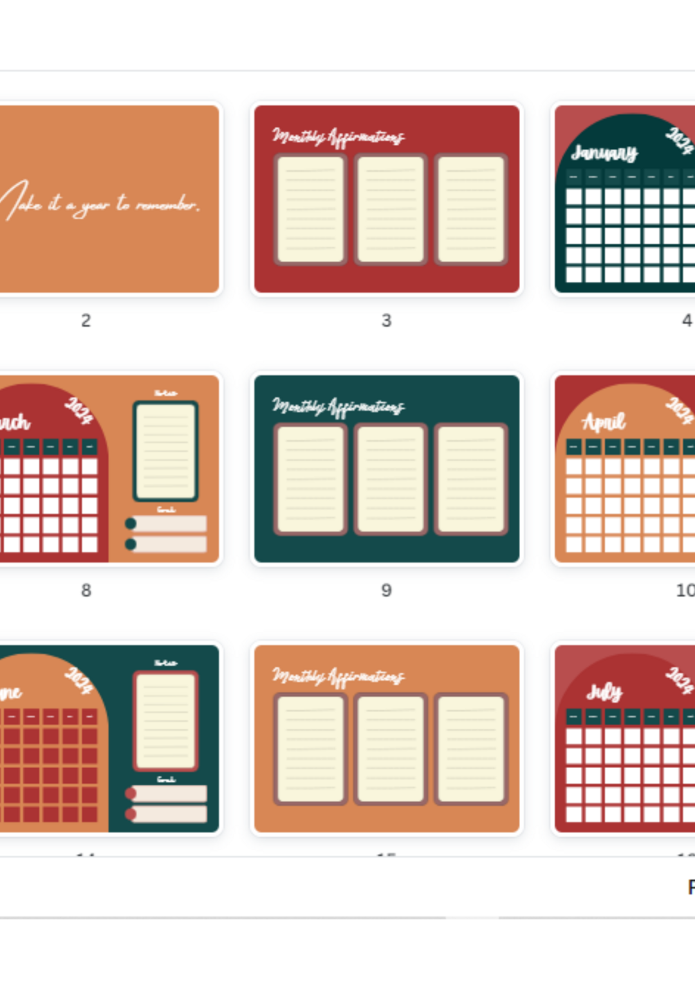 Retro/Minimalist Style 2024 Calendar