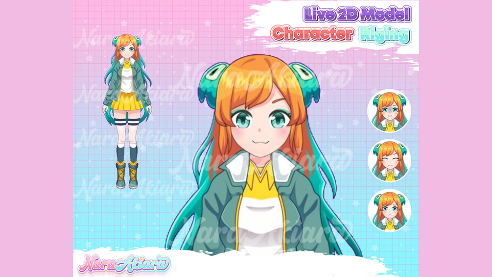 Vtuber Model and Rigging Anime Girl School Orange Tosca Premade, Live2d ...
