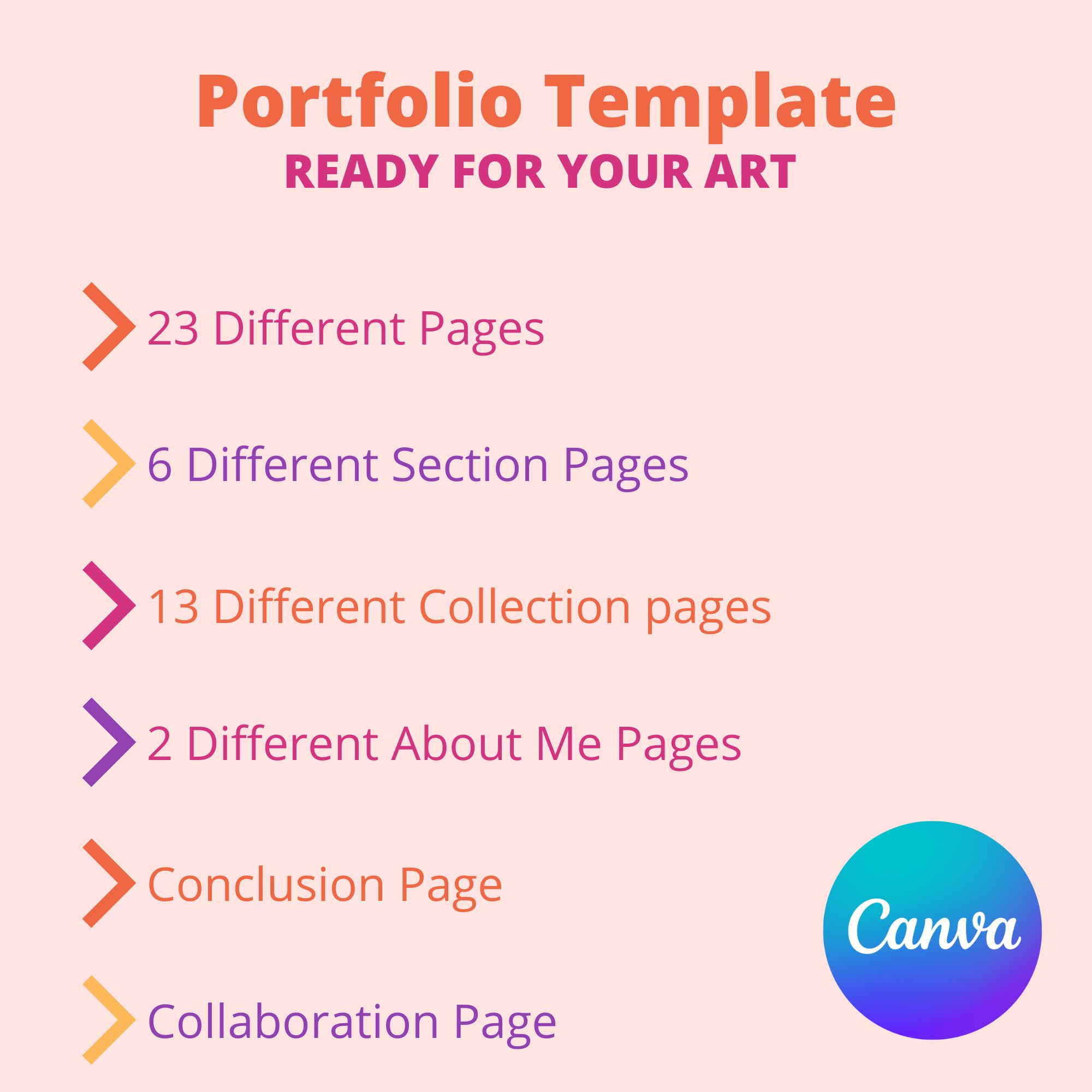 Fully Customizable Canva Portfolio Template for Artists, Illustrators ...
