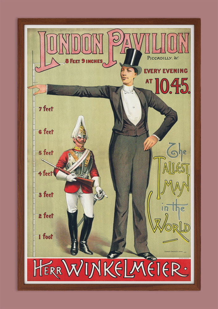 Vintage Circus Poster "The Tallest Man in the World" from 1880's