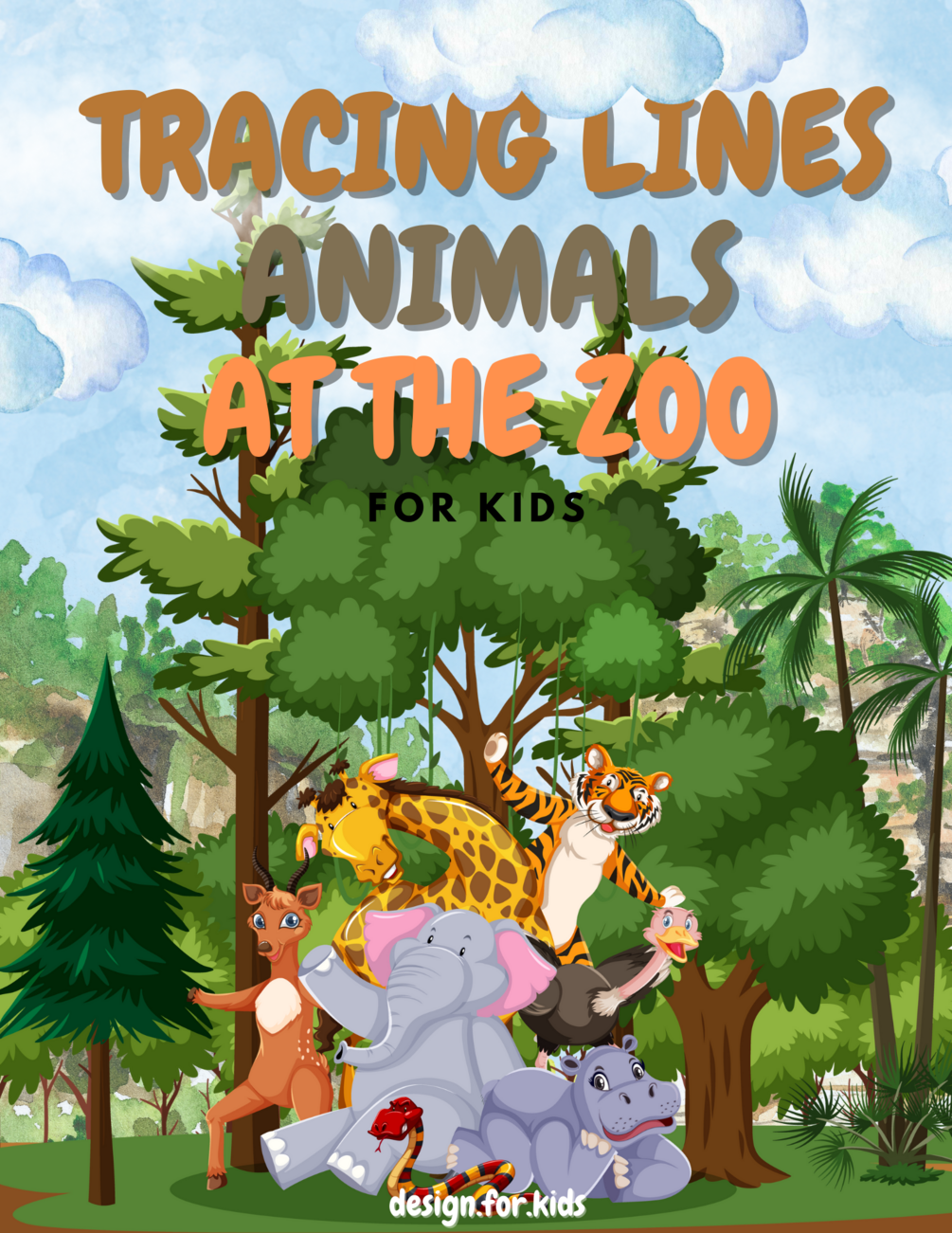 20 Tracing Lines Animals at the Zoo for Kids