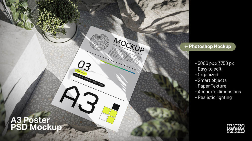 A3 Poster 03 PSD Mockup