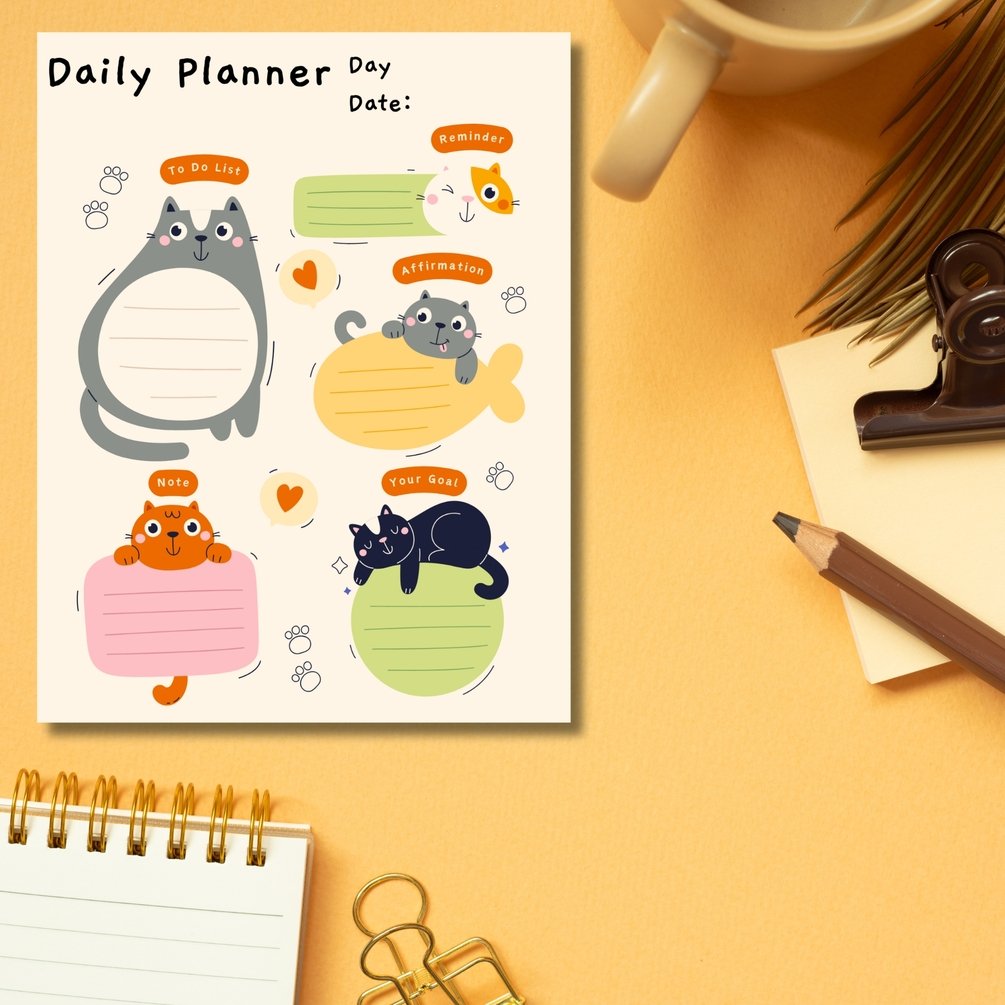 Whimsical Cat Daily Planner