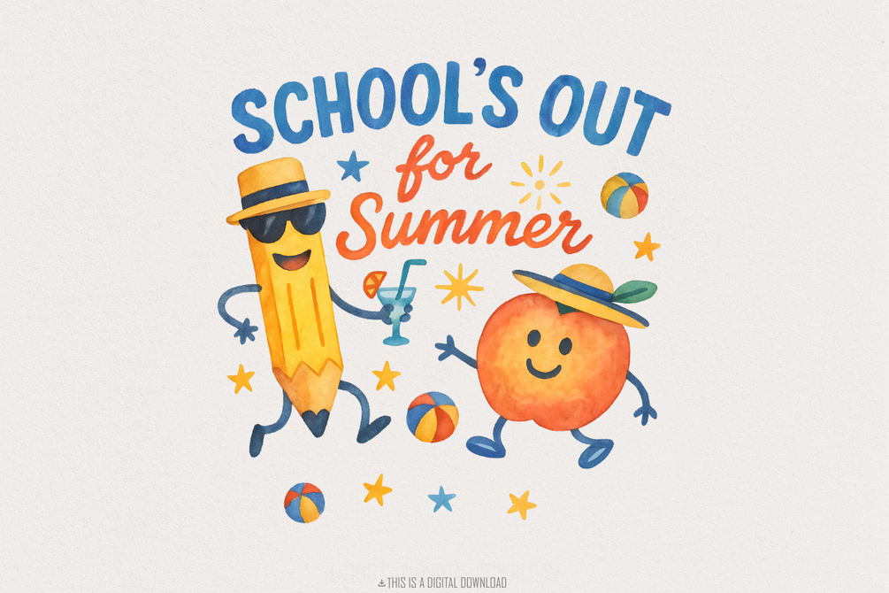 School's Out For Summer png, Digital Art Download, Clip Art Image ...