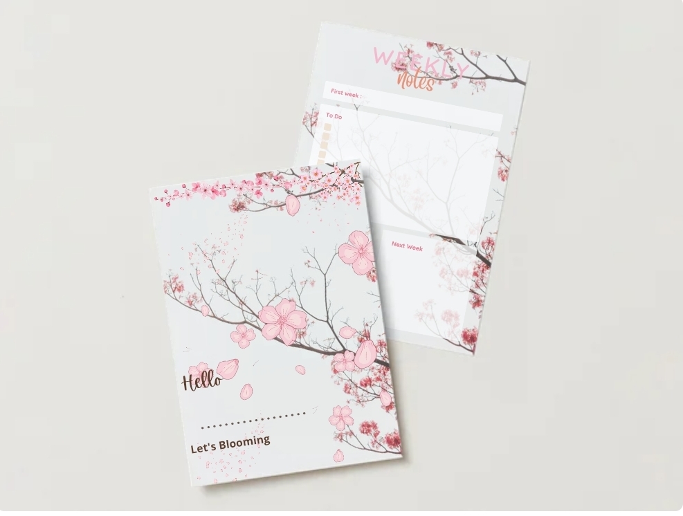 Cherry Blossom Notes – A Calming Printable Journal & Tracker (23 Pages)