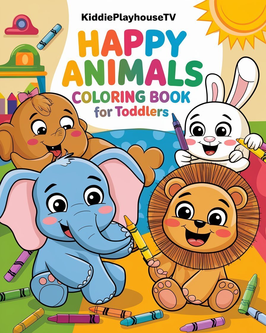 Happy Animals Coloring Book for Toddlers