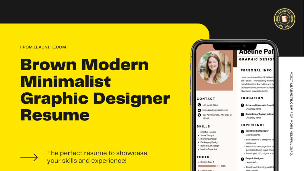 Brown Modern Minimalist Graphic Designer Resume Template
