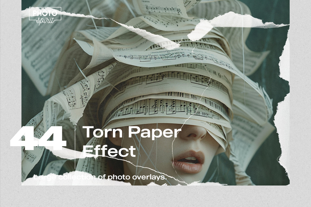 44 Torn Paper Effect Photo Overlays
