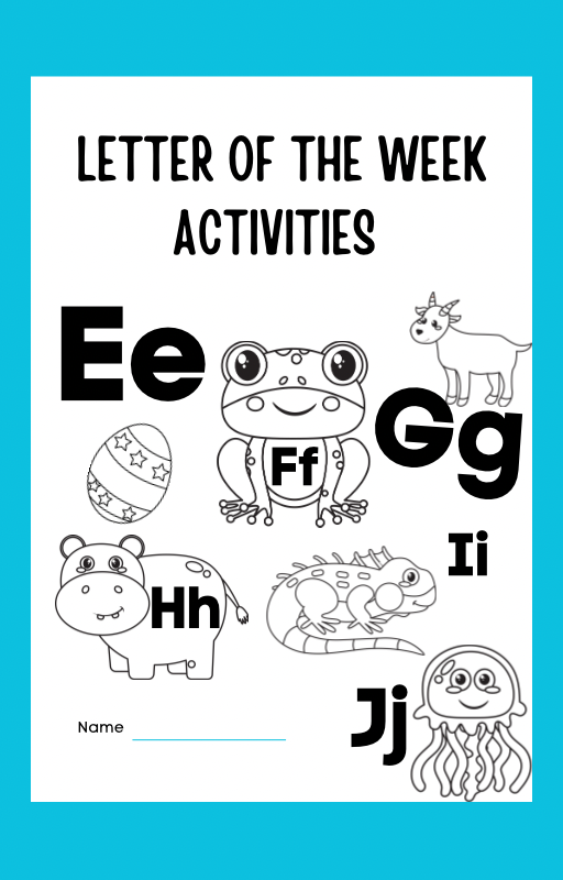 Kids learning activities Letters edition E-J tracing, color and ...