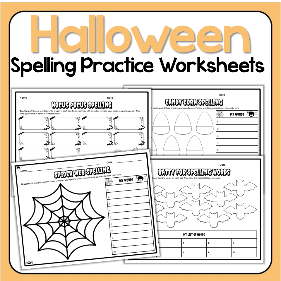 Halloween Spelling Practice Worksheets