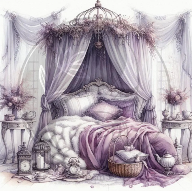 50 Dreamy Purple Cozy Nook Illustration Digital Images Digital Art ...