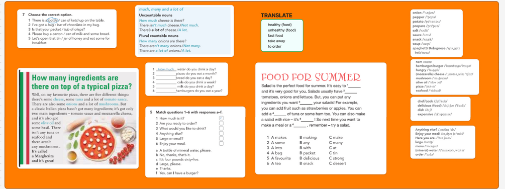 English Lesson "Food" A2