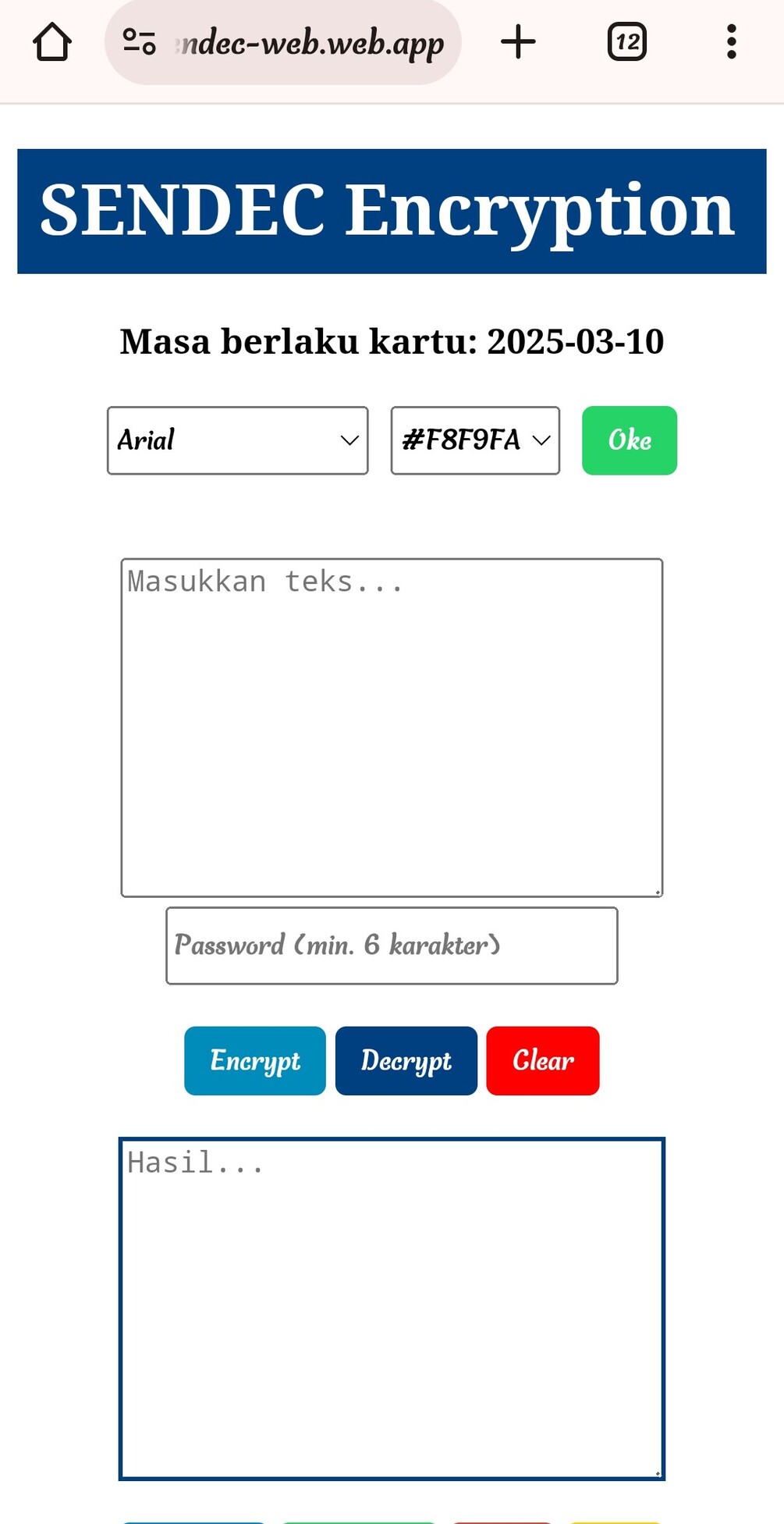 Free. Sendec web version.