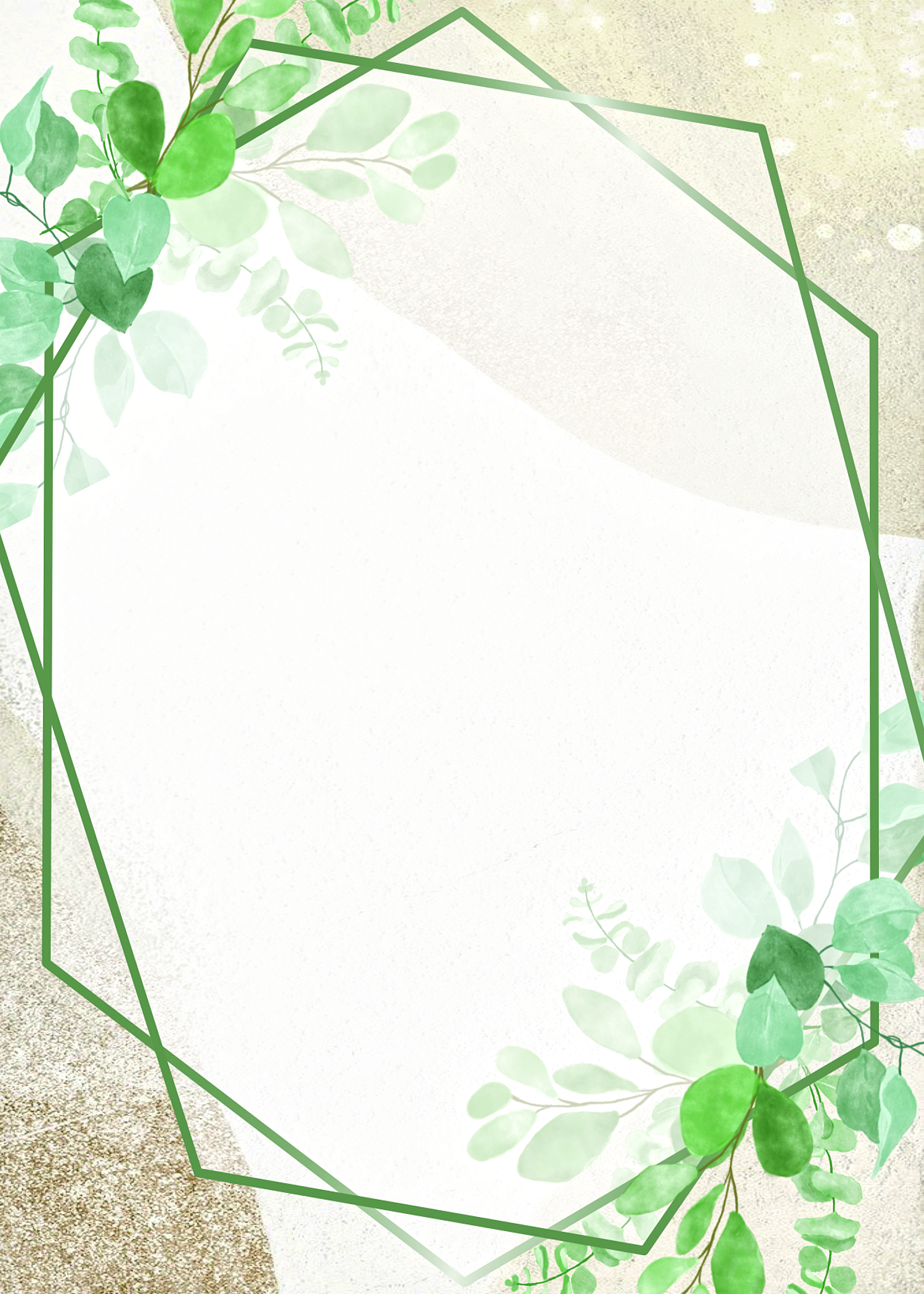 Watercolor Greenery Cards Templates CMYK