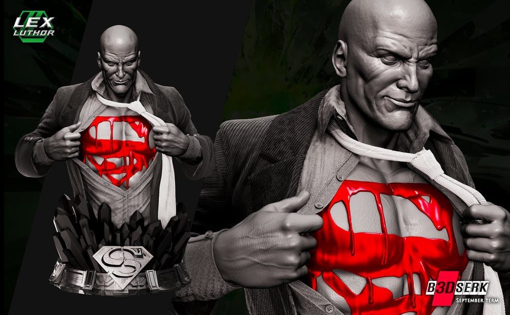 B3DSERK September term 2022: Lex Luthor Bust 1/4 ready for printing