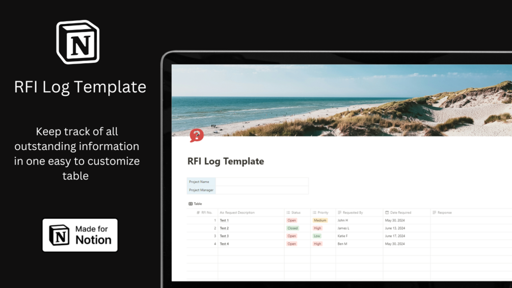 RFI Log Notion Template