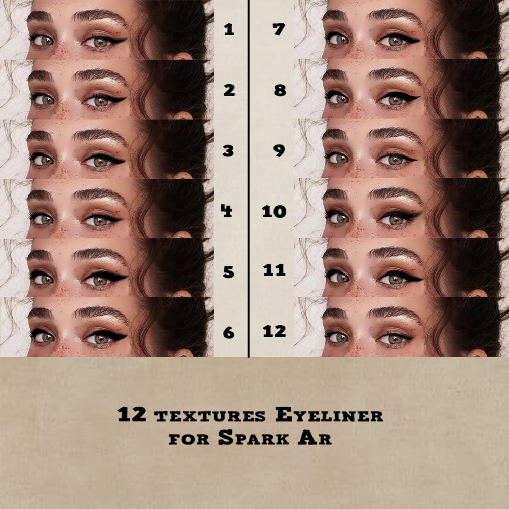 12 textures Eyeliner for Spark Ar