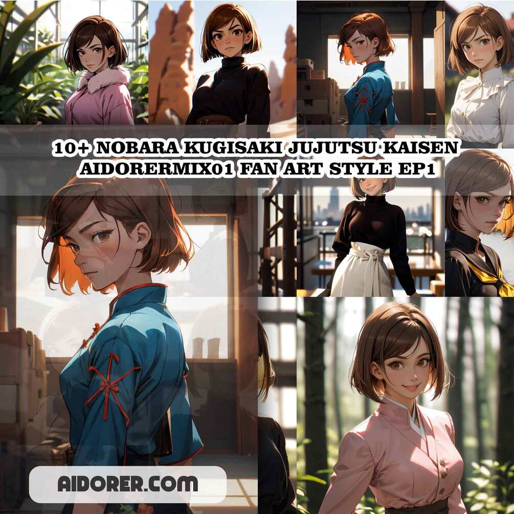 10+ NOBARA KUGISAKI JUJUTSU KAISEN AIDORERMIX01 FAN ART STYLE EP1