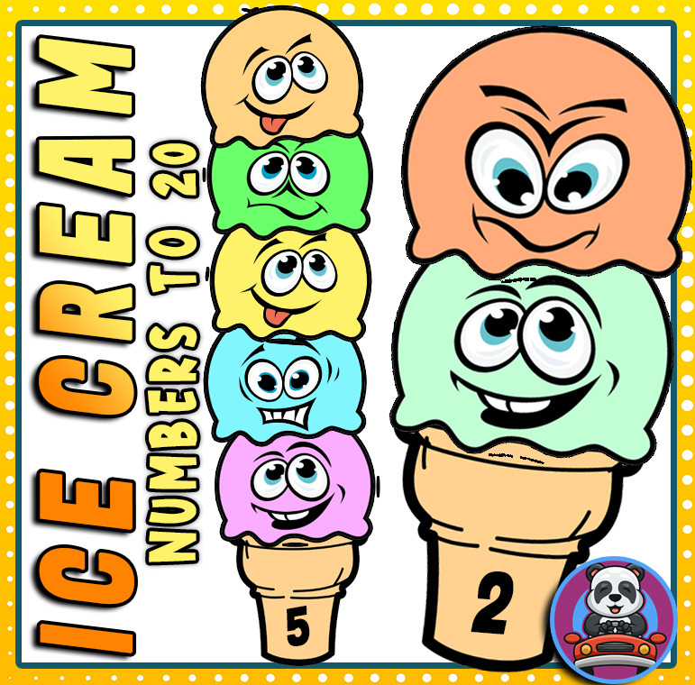 Counting Ice Cream Numbers to 20 – Summer Math Clip Art Set