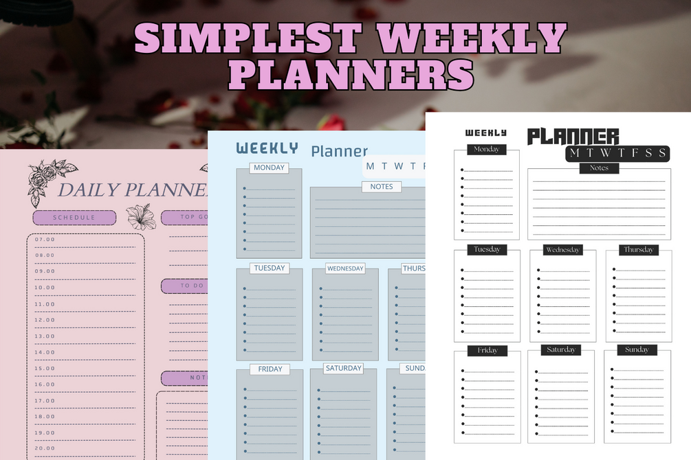 best simplest weekly planner freebie 25,free Weekly planners