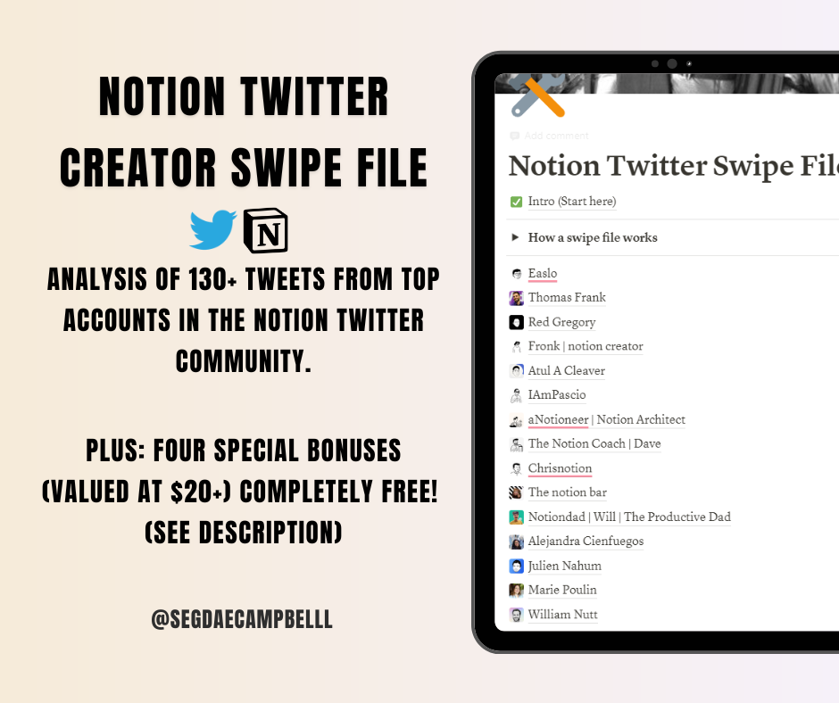 The Notion Twitter Swipe File