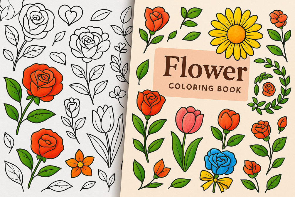 Flower Coloring Book for Kids – Fun & Relaxing Floral Designs to Spark ...