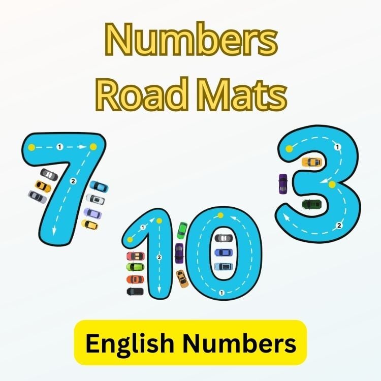 English numbers Road Mats
