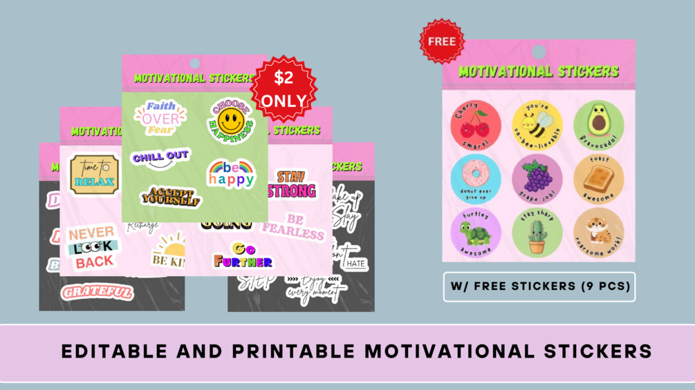 Motivational Stickers w/ freebies
