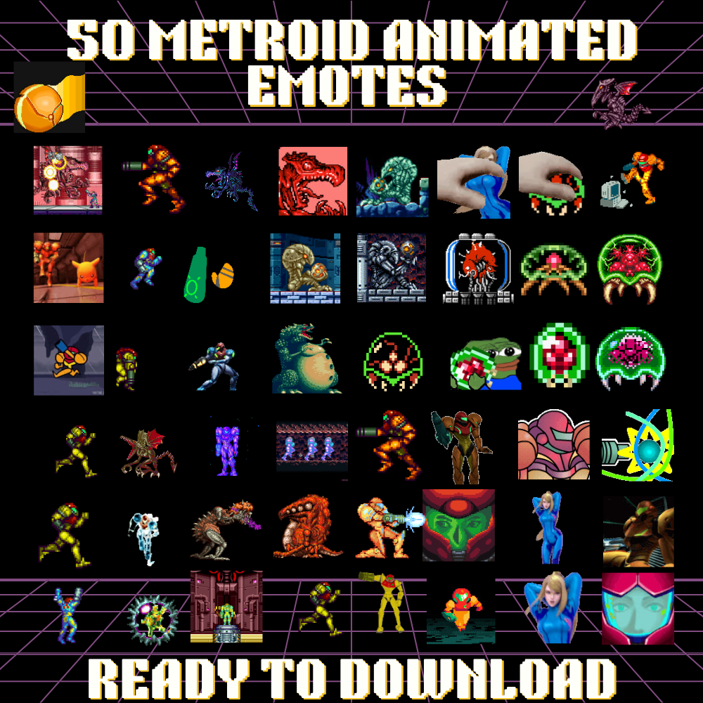 Metroid Animated Emotes for Twitch, Youtube, Kick, Discord | Streaming ...