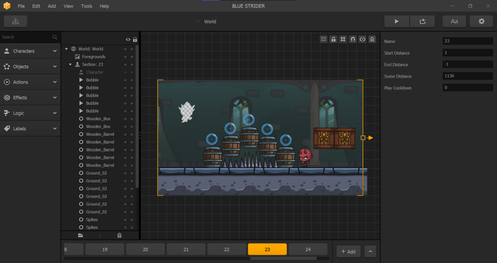 Blue Strider Buildbox Game