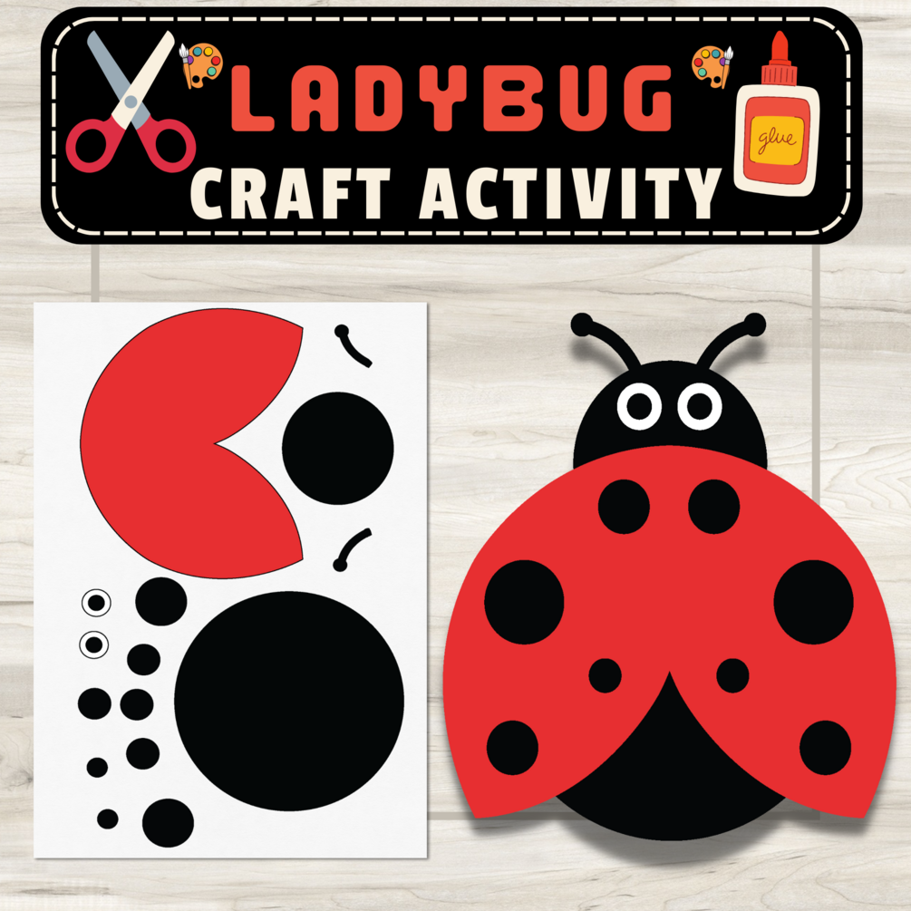 Ladybug Craft Cut & Paste Activity World of Colorful Beetles / Spring ...
