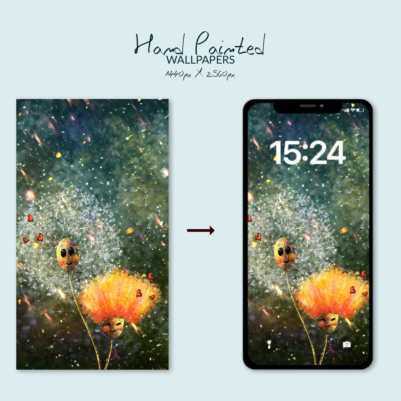 Dandelion's Love APP ICON PACK || Hand Painted Icons, Widgets ...