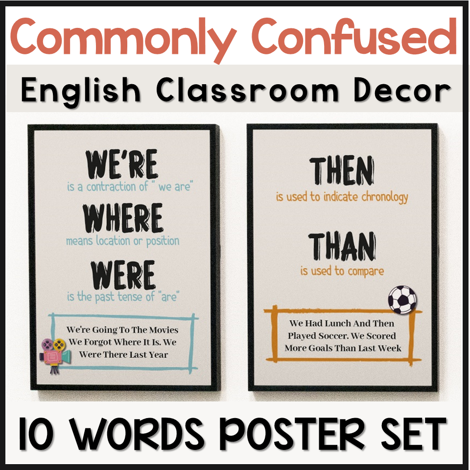 Introducing Commonly Confused Words 10 Poster Set - English Classroom ...