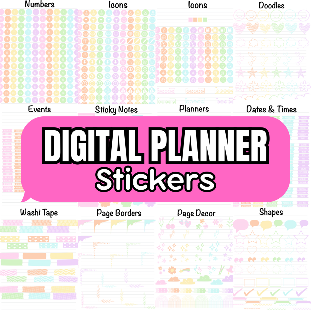Pastel Digital Stickerbook for Everday journalling and planning