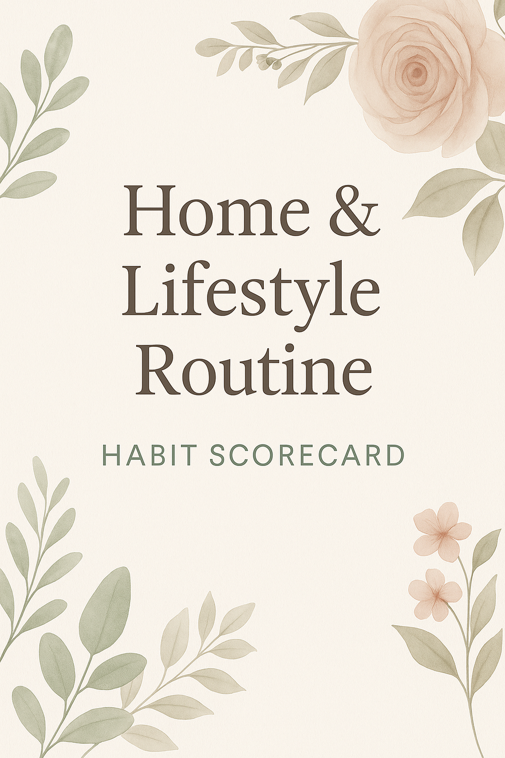 Peaceful Home Habit Scorecard