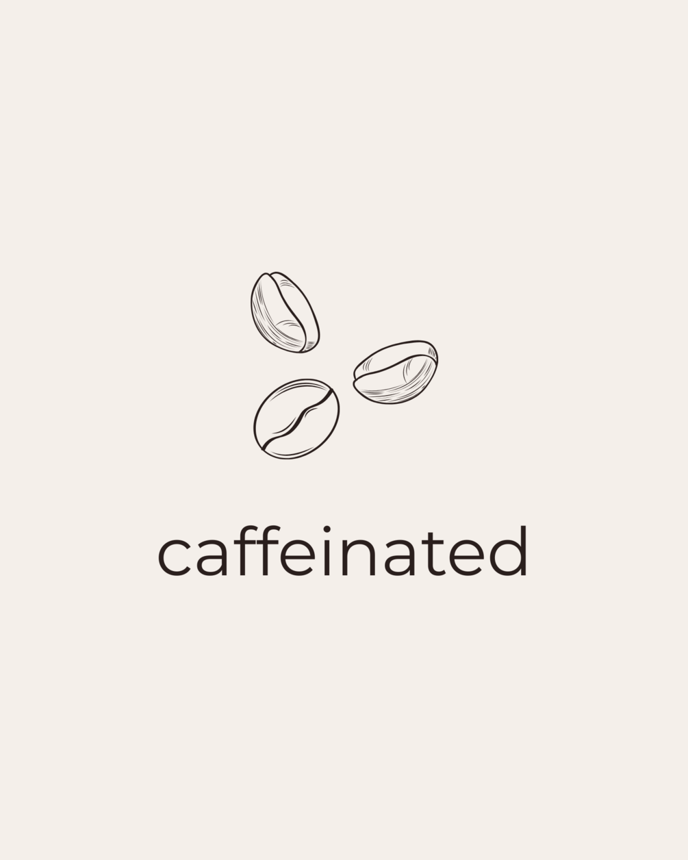 "caffeinated" coffee beans art print