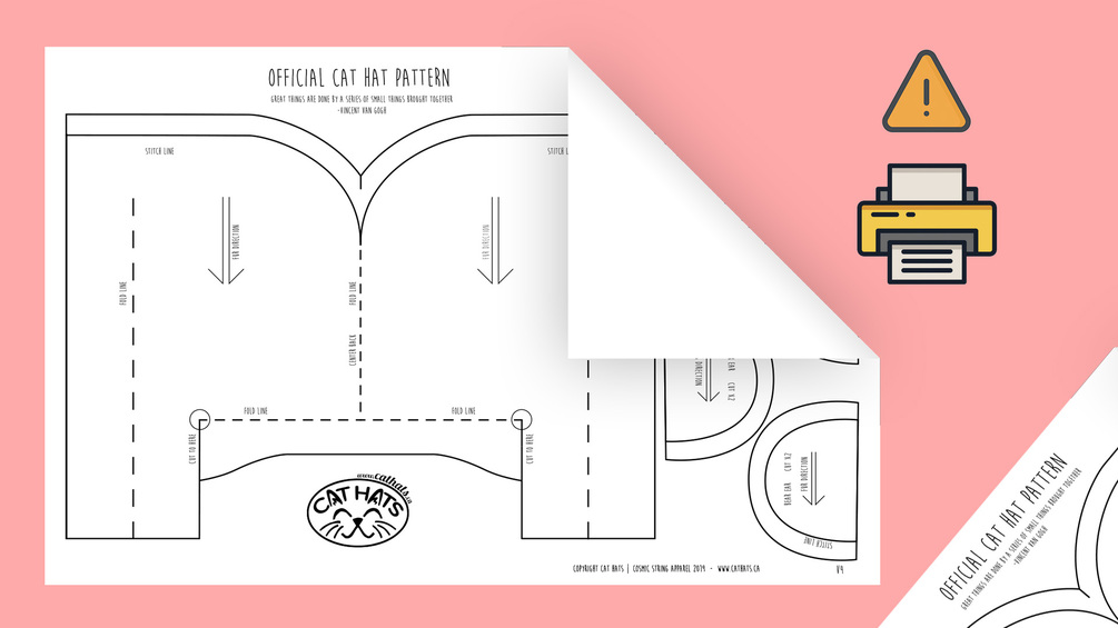 Printable Cat Hats Pattern - PDF