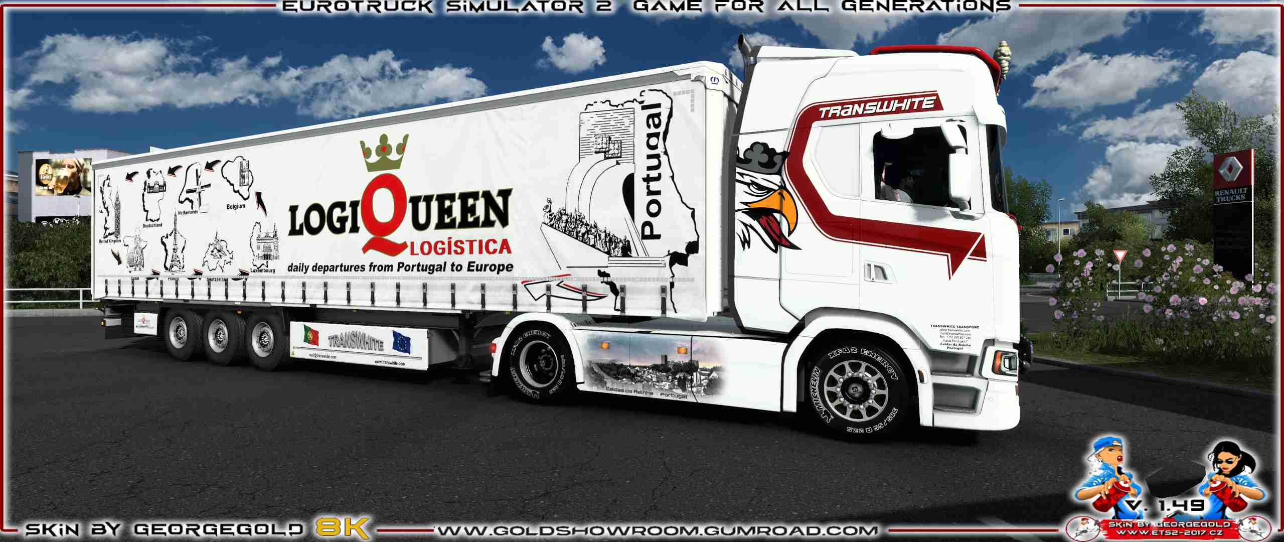 ETS 2 Skin Combo Scania S NG Transwhite 2 /1+4/