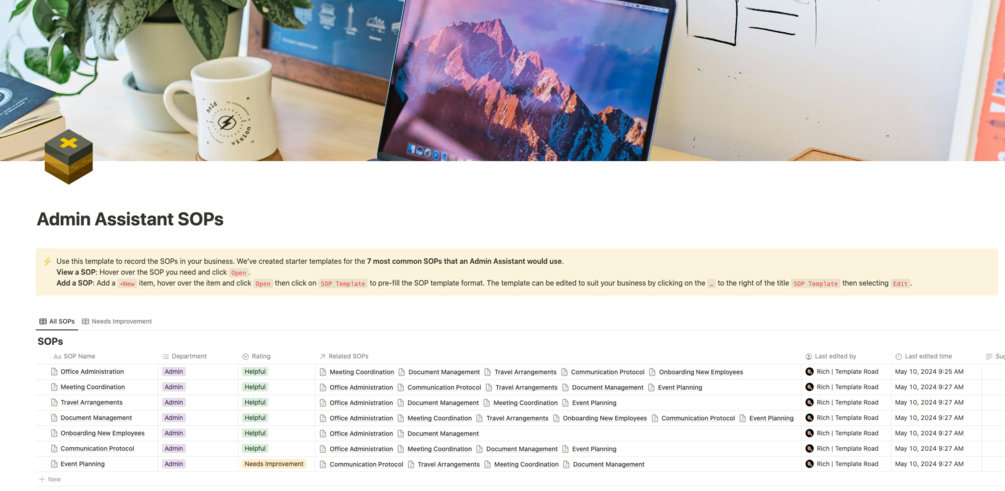 Notion - Admin Assistant SOPs