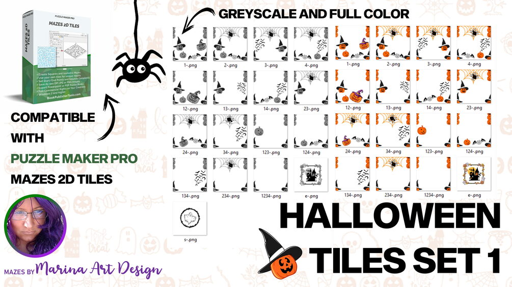 HALLOWEEN PUMPKIN MAZE TILE SET STYLE 1